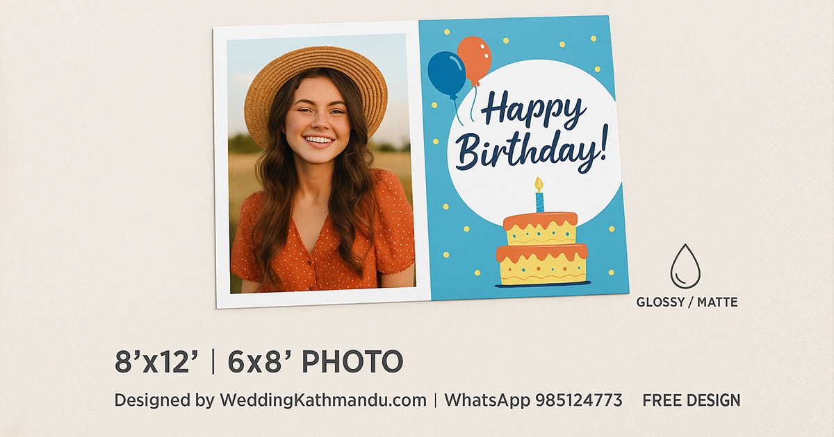 8x12 Inch Birthday Photo Card Prints in Nepal | WeddingKathmandu