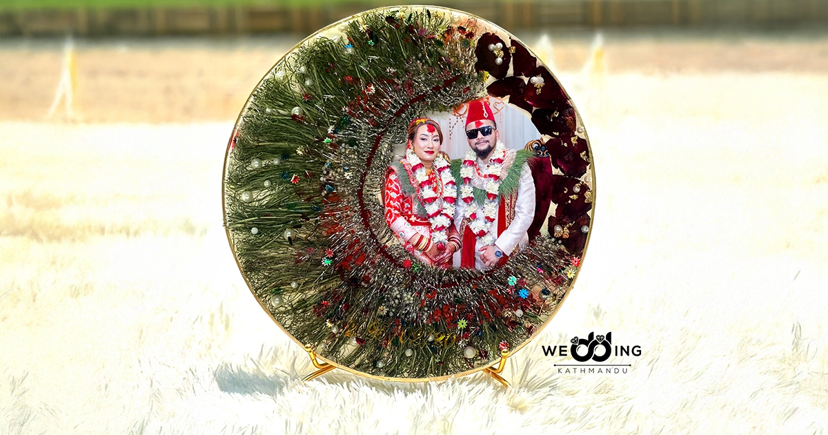 Nepali Wedding Dubo Mala Resin Photo Frame | Custom 8x8 Inch | Wedding ...