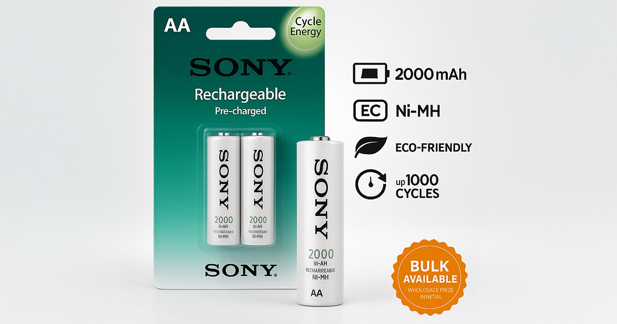 Buy Sony AA 2000mAh Rechargeable Batteries – Ni-MH Technology ...